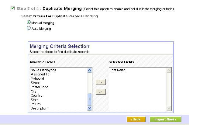 Duplicate Merging - vtiger
